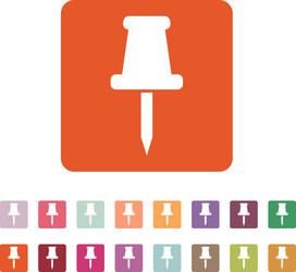 Push pin icon memo and note attachment Royalty Free Vector