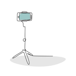 Continuous line drawing stick for selfie Vector Image