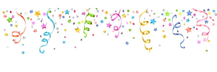 Party Streamers Clipart Border