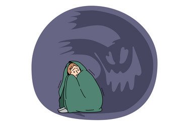 Panic of chase and inner fears concept Royalty Free Vector