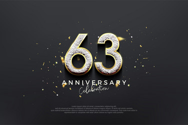 Simple and bright 63rd anniversary design Vector Image