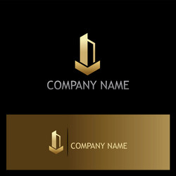 Golden building real estate logo icon concept Vector Image