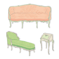 Rococo Furniture Sofa Vector Images (over 100)
