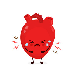Sad broken heart cartoon Royalty Free Vector Image