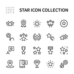 Stars line icons isolated icon collection Vector Image