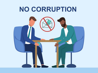 Stop corruption anti bribery concept honest Vector Image