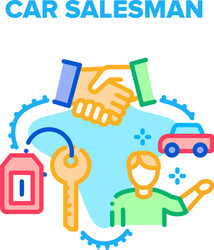 Car dealer man automobile sales agent Royalty Free Vector