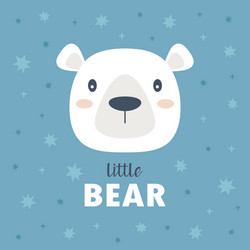 Cute winter card with bear Royalty Free Vector Image