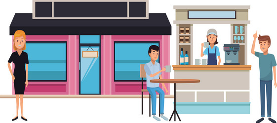 Coffee shop cartoon Royalty Free Vector Image - VectorStock