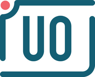 Initial letter uo circle triangle logo design Vector Image