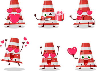 Character red traffic cone with smile expression Vector Image