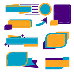 Blank sign template with cute cat on white Vector Image