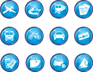 Travel button icons Royalty Free Vector Image - VectorStock