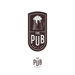 Brewing logo pub emblem ribbon letters craft beer Vector Image
