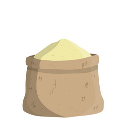 Canvas burlap bag cartoon flat Royalty Free Vector Image