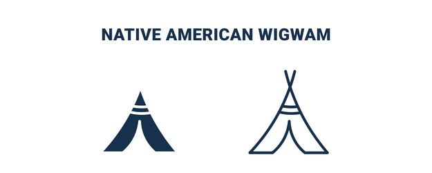 Native american wigwam icon thin light regular Vector Image