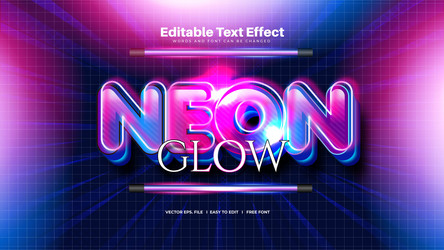 Glow light text effect Royalty Free Vector Image
