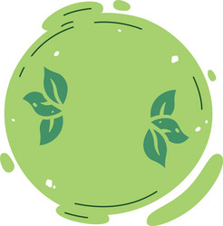 Round label with leaves Royalty Free Vector Image