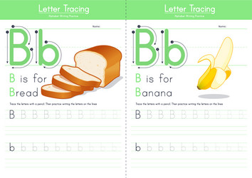 Trace and color for kids banana Royalty Free Vector Image