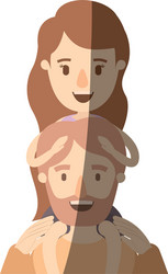 Light color shading caricature full body male Vector Image