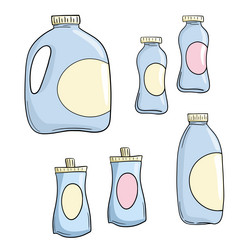 Various light plastic containers with milk Vector Image