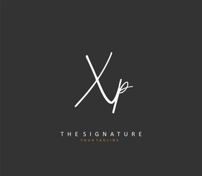 Xp initial letter handwriting and signature logo Vector Image