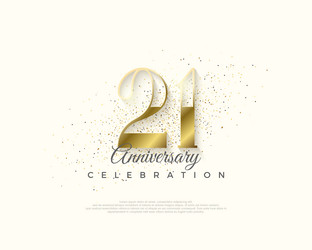 21st anniversary with a luxurious orange color Vector Image