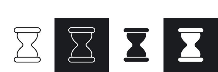 Hourglass end icons collection in black and blue Vector Image
