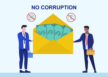 Stop corruption anti bribery concept honest Vector Image