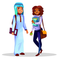 College students - multicultural pupils Royalty Free Vector
