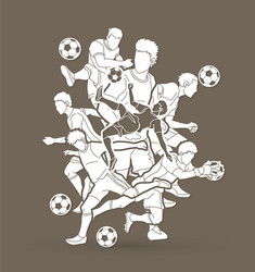 Soccer Comic Composition Vector Images (58)