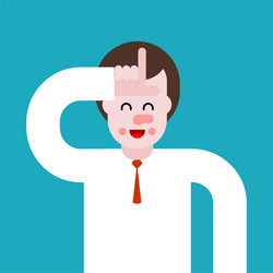 Man showing loser with sign fingers head Vector Image