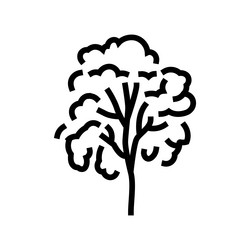 Padauk tree jungle amazon line icon Royalty Free Vector