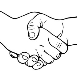 Partners shake hands isolated outline handshake Vector Image