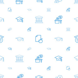 University icons pattern seamless white background