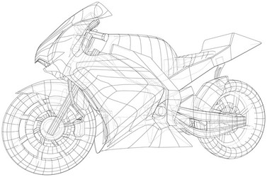 Blueprint sport bike eps10 format created Vector Image