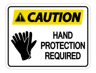 Caution hand protection required sign on white Vector Image