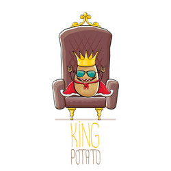 Funny cartoon cool cute brown smiling king Vector Image