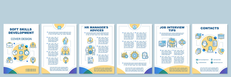 Hr soft skills brochure template layout Royalty Free Vector