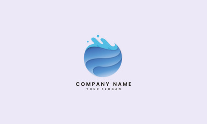 Abstract wave water circle logo design Royalty Free Vector