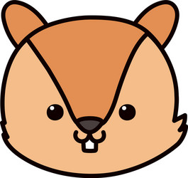 Cute squirrel head cartoon icon Royalty Free Vector Image