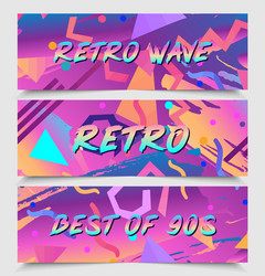 Retro futurism or new age style flyer set Vector Image