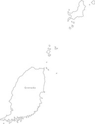 Grenada black white map Royalty Free Vector Image