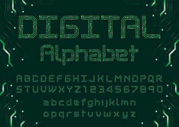 Cyber tech font contour scheme style Royalty Free Vector