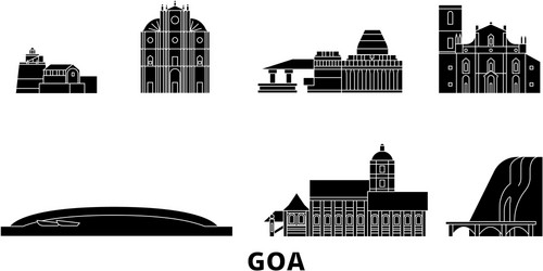 India goa travel landmark Royalty Free Vector Image