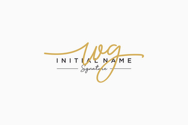 Initial wg signature logo template hand drawn Vector Image