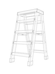 Outline household steps Royalty Free Vector Image