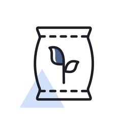 Fertilizer bag isolated grayscale icon graph Vector Image