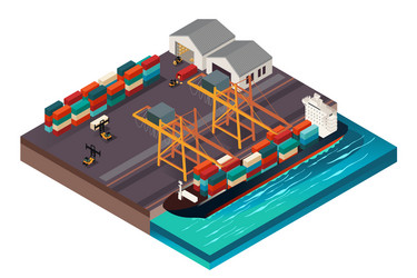 Cargo port Royalty Free Vector Image - VectorStock