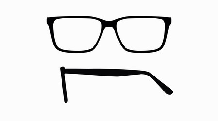 Black glasses frame front and side view Royalty Free Vector